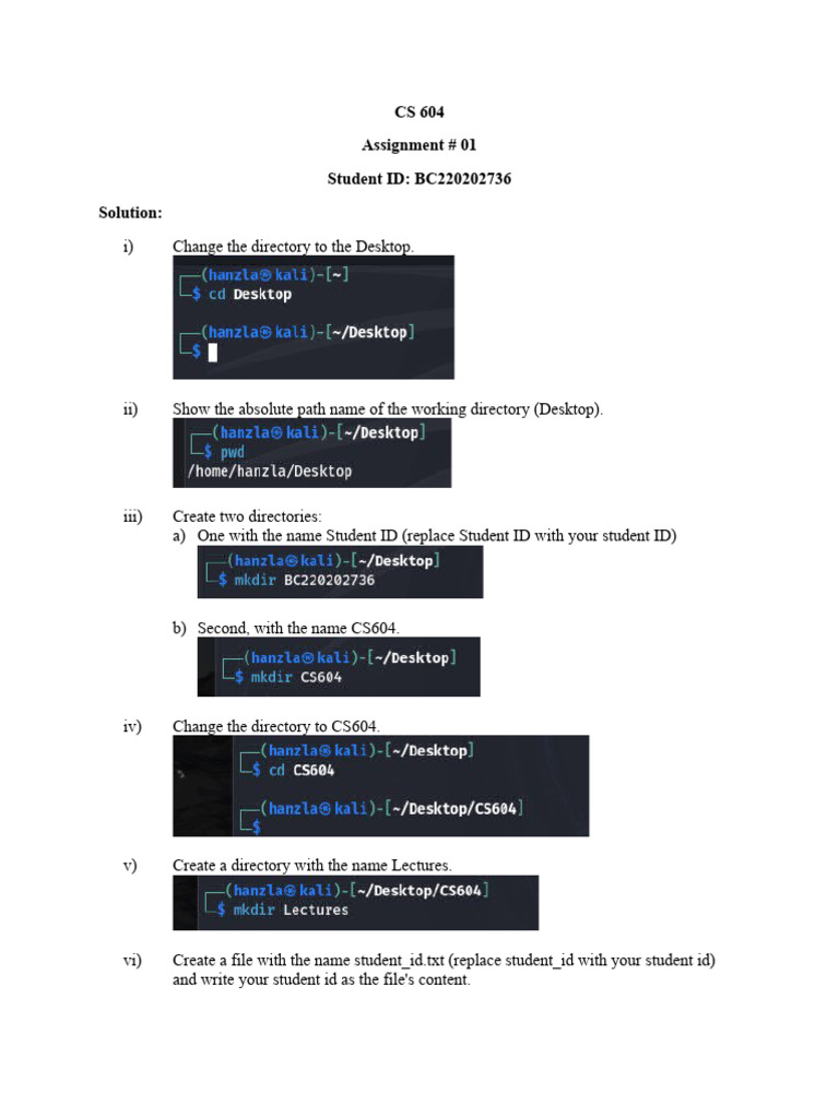 CS604: Directory Management Task | PDF