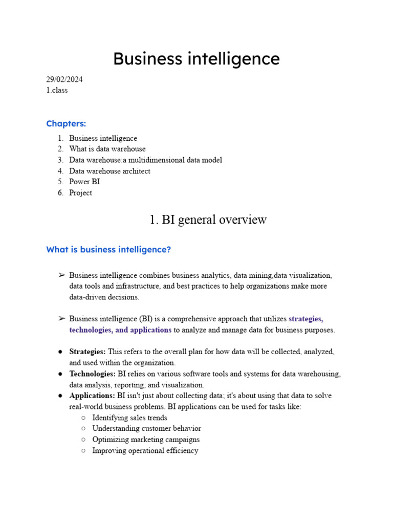 Business Intelligence | PDF | Data Warehouse | Business Intelligence Business Intelligence | PDF | Data Warehouse | Business Intelligence
