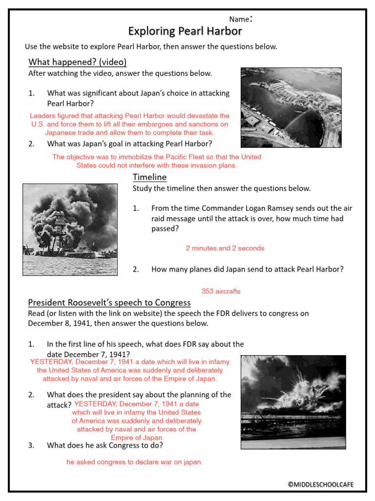 Exploring Pearl Harbor:: What Happened? (Video) | PDF | Attack On Pearl ...