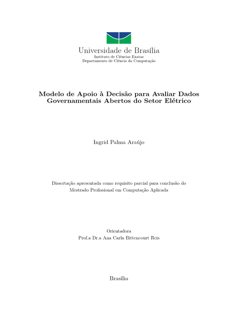 Unb - Modelo de Apoio A Decisao | PDF | Governança | Transparência ...