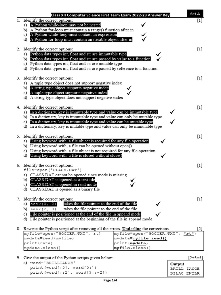 12CS T1 2022 SetAMS | PDF | Object Oriented Programming | Computer Science