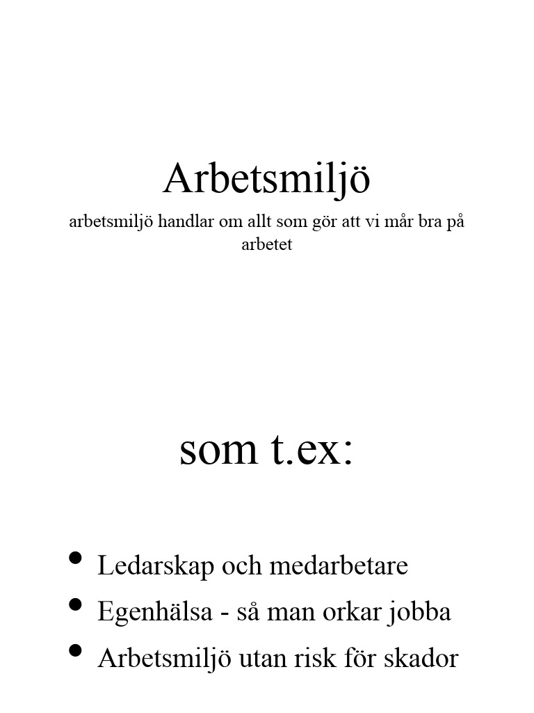 Arbetsmilj Ã | PDF