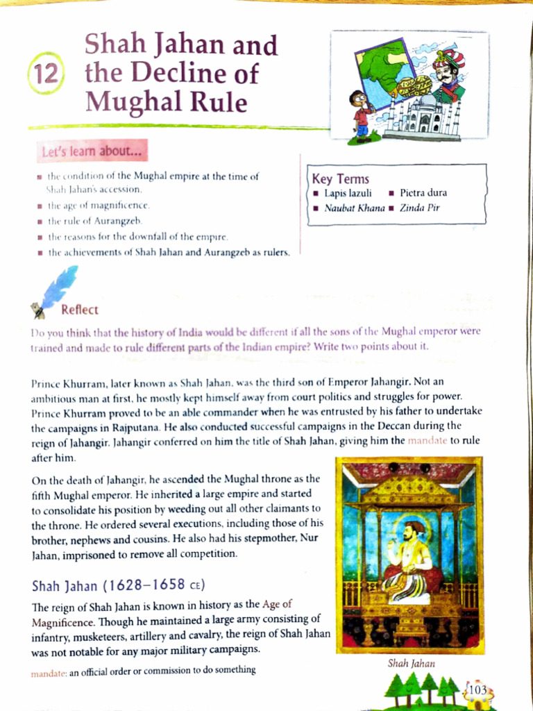 Shah Jahan Class 7 | PDF | Mughal Empire