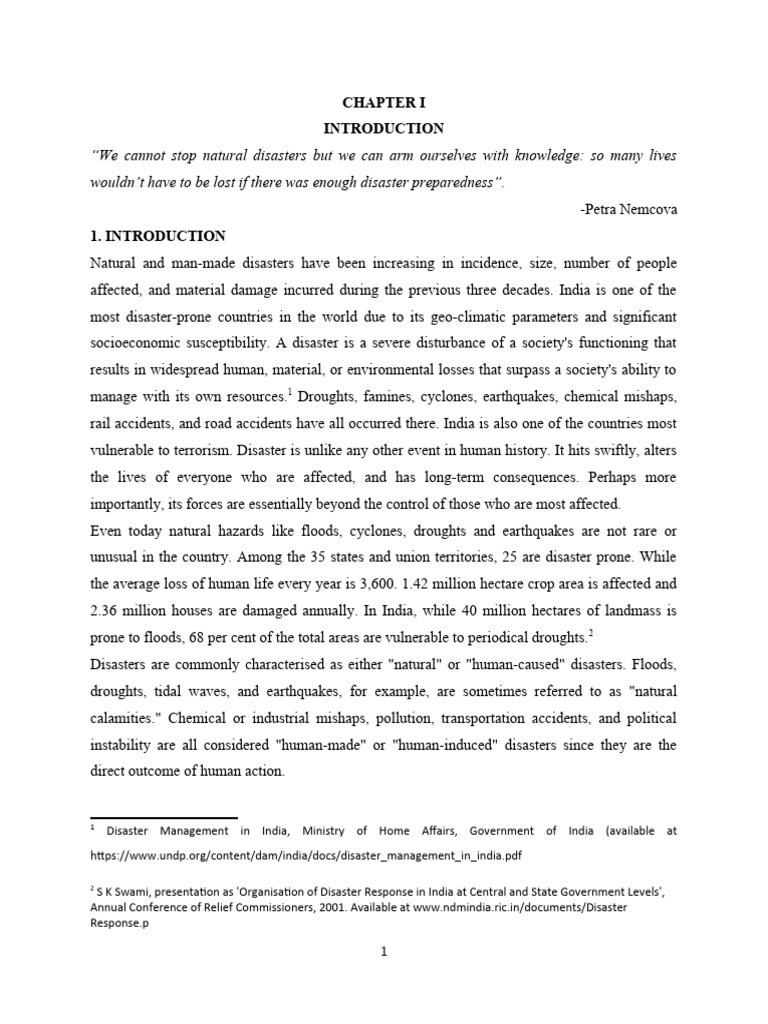 Disaster Management in India: An Overview | PDF | Natural Disasters ...