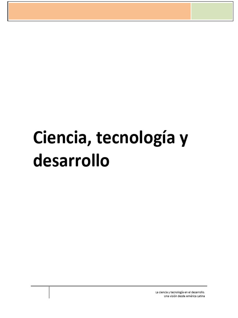 La Ciencia y La Tecnología en El Desarrollo | PDF | America latina ...