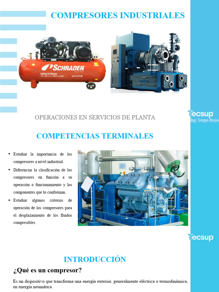 Compresores Industriales: Clasificación y Función | PDF | Motores | Gases