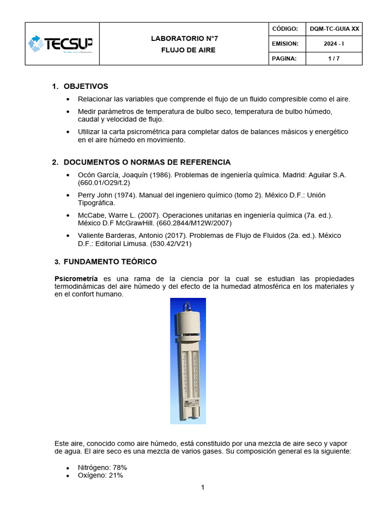 Lab. 7 - Flujo de Aire | PDF | Humedad | Atmósfera