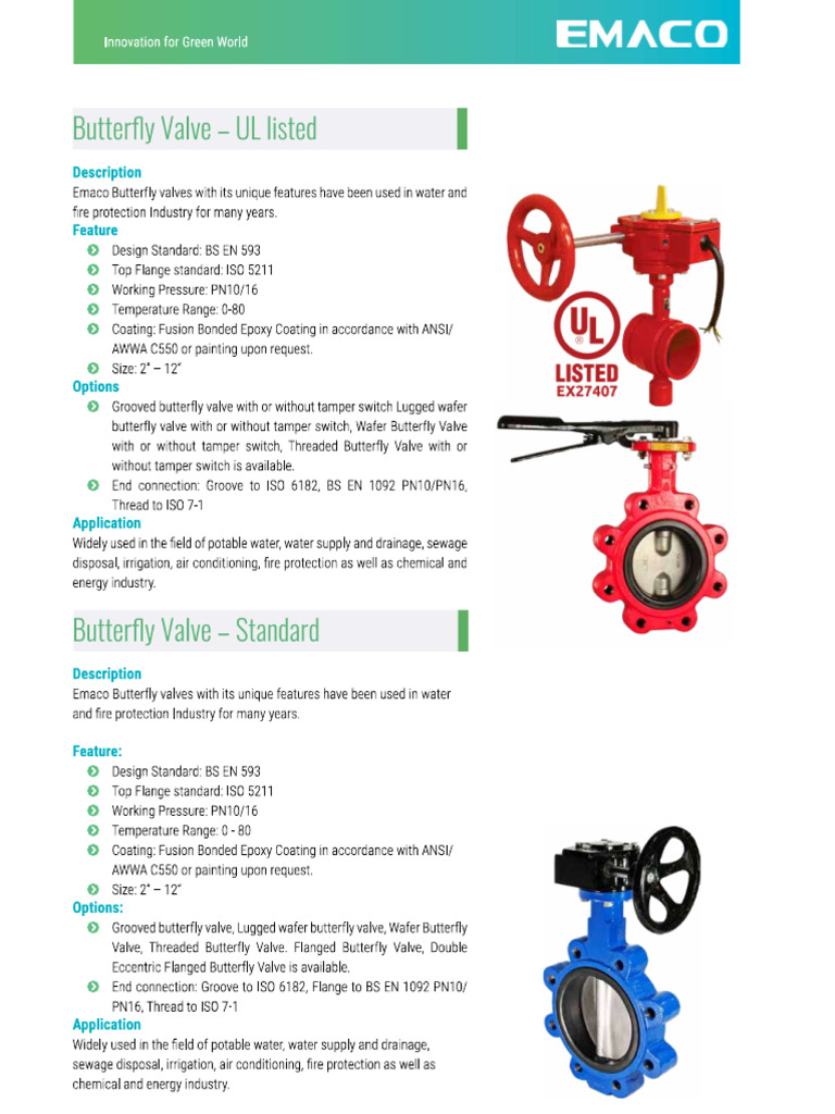 Butterfly Valve Datasheet | PDF