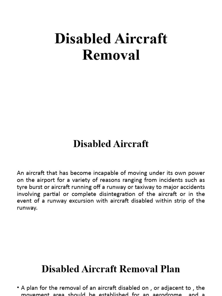 03 Disabled Aircraft Removal Plan | Download Free PDF | Airport | Runway