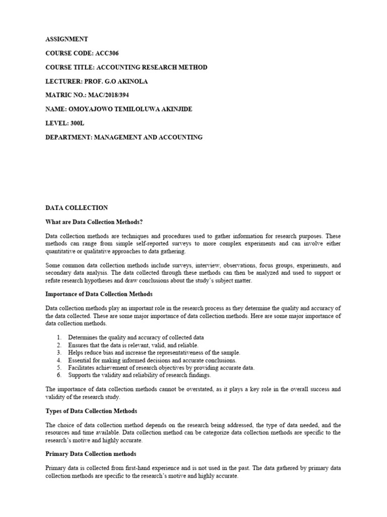 Data Collection | PDF | Survey Methodology | Quantitative Research