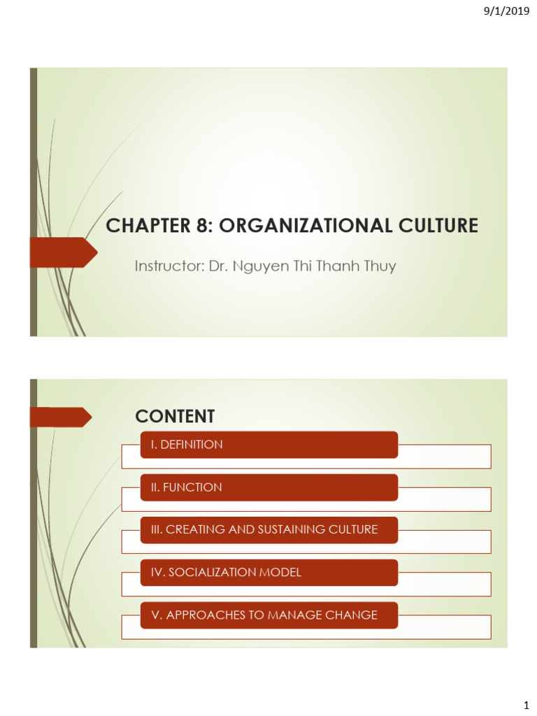 Chapter 8 | PDF | Organizational Culture | Socialization