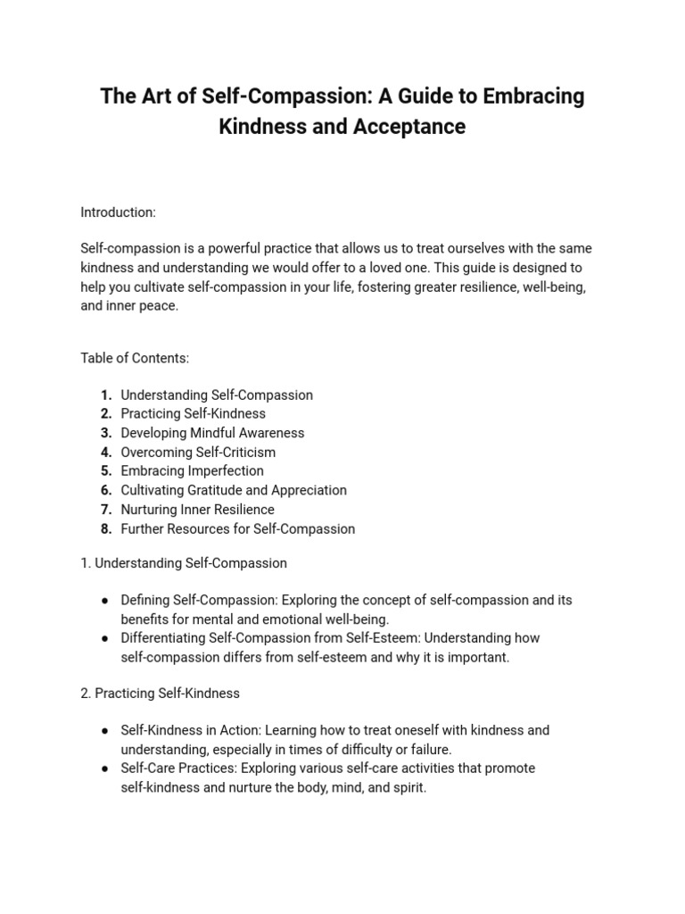 The Art of Self-Compassion - A Guide To Embracing Kindness and ...