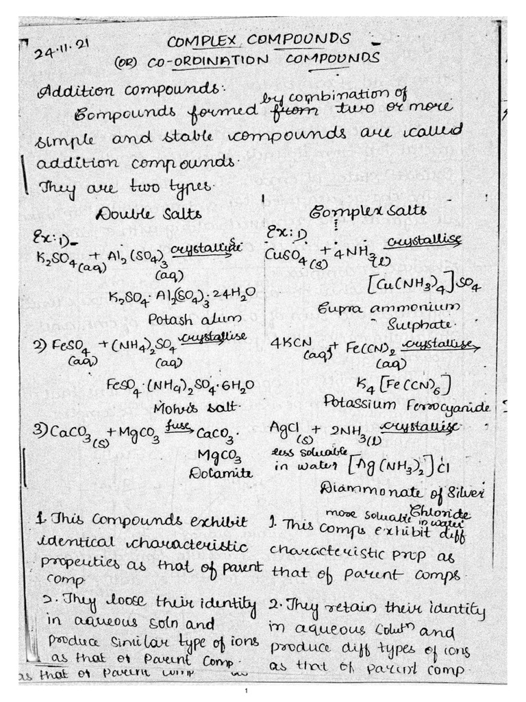 Complex Compounds | PDF