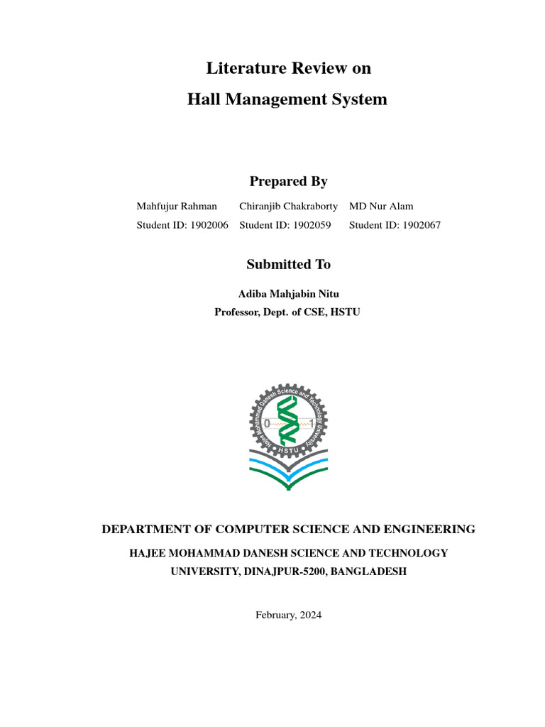 Literature Review On Hall Management System | PDF | Computer Security ...