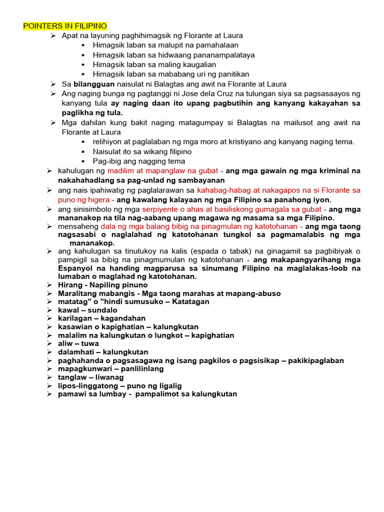 q4 Pointers in Filipino | PDF