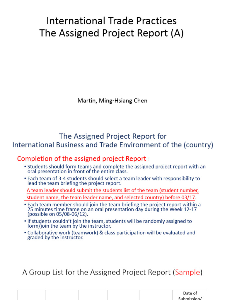 Reference Project For International Trade Practices | PDF | Trade | Exports
