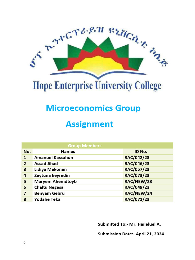 Microeconomics Group Assignment Pdf Long Run And Short Run
