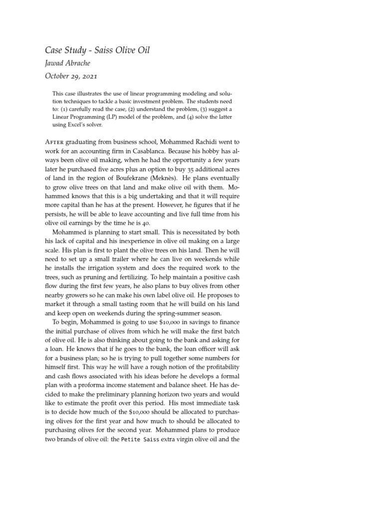 Case 1b - Spring 2024 | PDF | Linear Programming | Economies