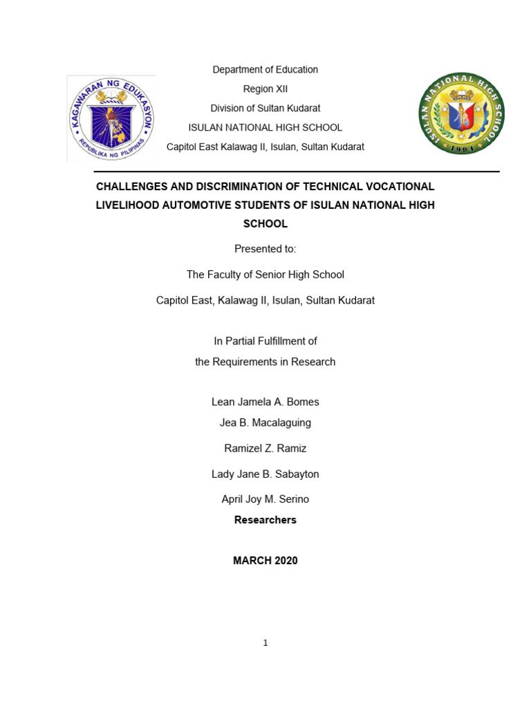 Challenges of TVL Automotive Students | PDF | Vocational Education ...