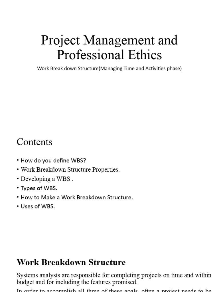 WBS Final 1 | Download Free PDF | Systems Engineering | Projects