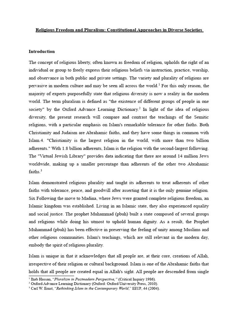Religious Freedom and Pluralism | PDF | Religious Pluralism | Prophets ...