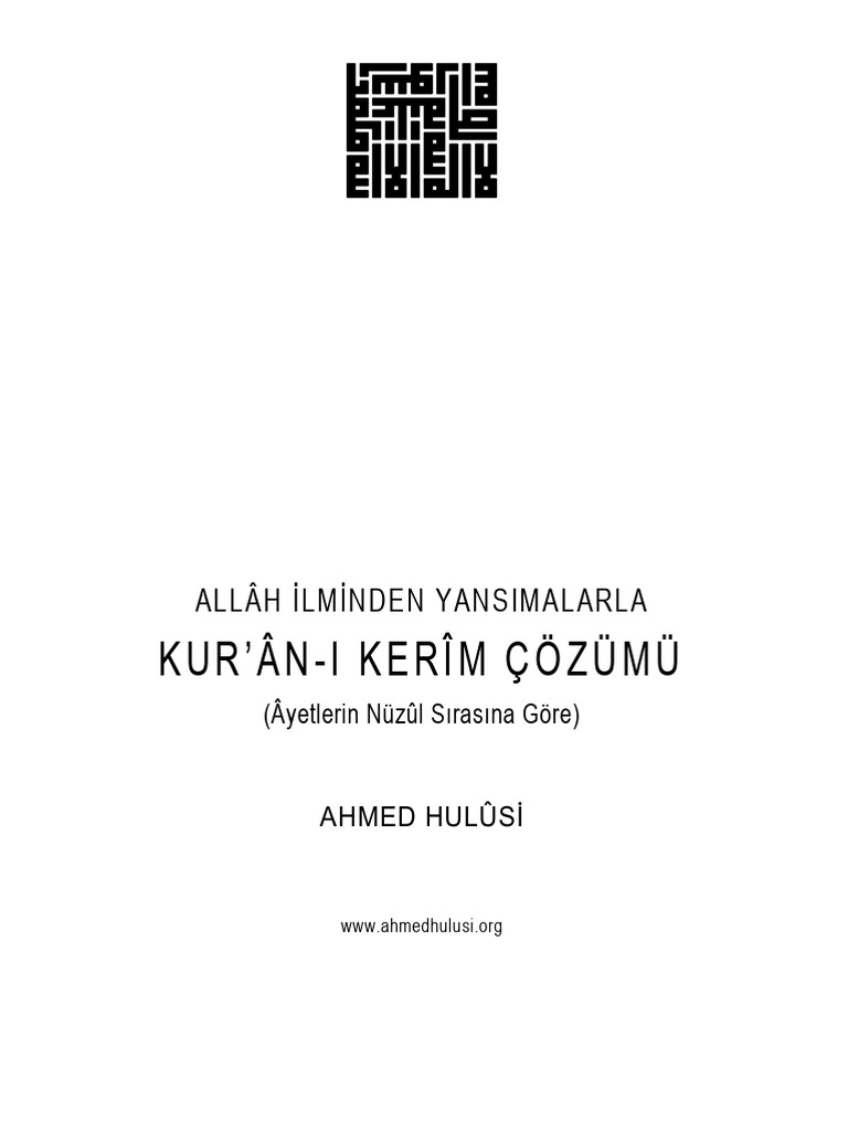 Kuran I Kerim Cozumu Ayetlerin Nuzul Sirasina Gore | PDF