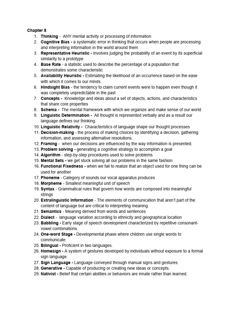 Psychology Chapter 8 Vocab | PDF | Intelligence Quotient | Intelligence