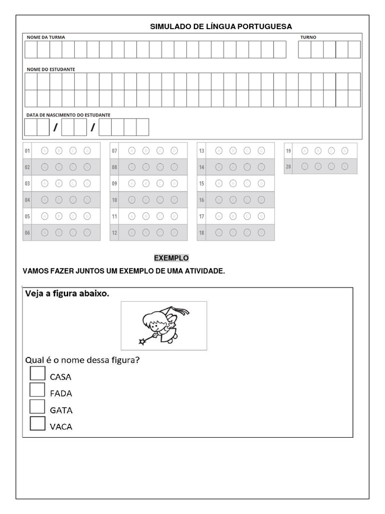 Simulado de Língua Portuguesa Caed | PDF