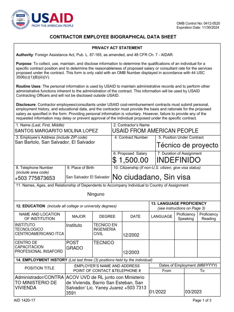 Plaza en USAID | PDF | Cost Of Living | Reading Comprehension