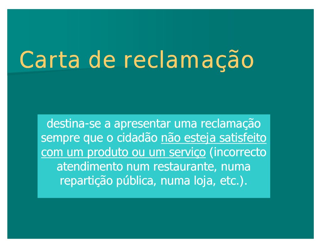 Exemplo de Carta de Reclamação | PDF