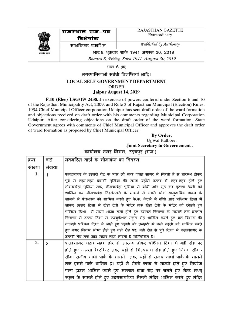Udaipur Ward Details | PDF