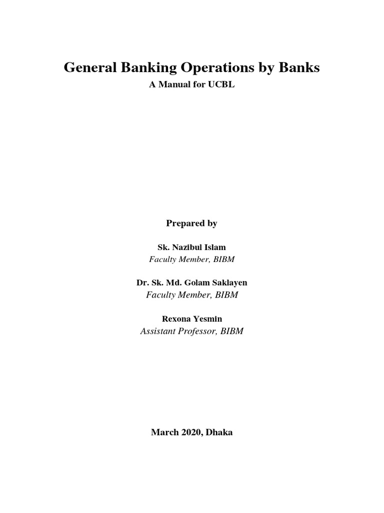 GB Manual | PDF | Banks | Cheque