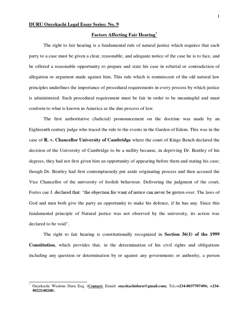 Factors Influencing Fair Hearing | PDF | Appeal | Public Law