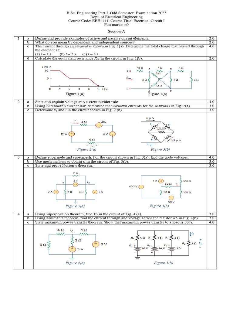 Electrical Circuit I 1 | PDF | Electrical Network | Electrical Impedance