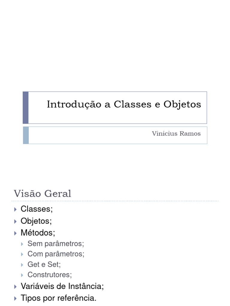 Aula 03 E 04 Introducao Oo Java Pdf Classe Programação De