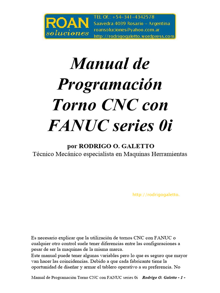 601-Manual de Programación Torno CNC - Esquivel J - L6u | Descargar gratis PDF | Control ...