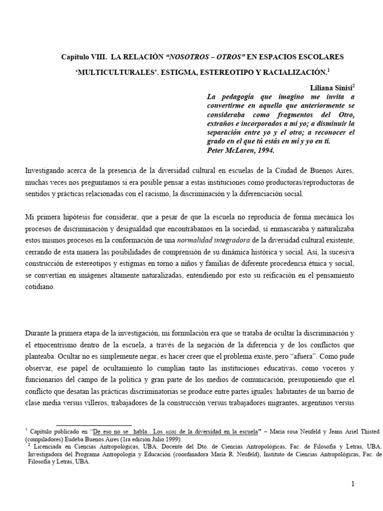 La Relacion Nosotros-Otros (Sinisi) | Descargar gratis PDF ... La Relacion Nosotros-Otros (Sinisi) | Descargar gratis PDF ...