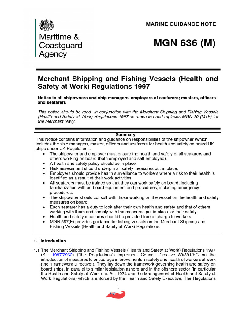 MGN 636 - Final | PDF | Occupational Safety And Health | Risk Assessment