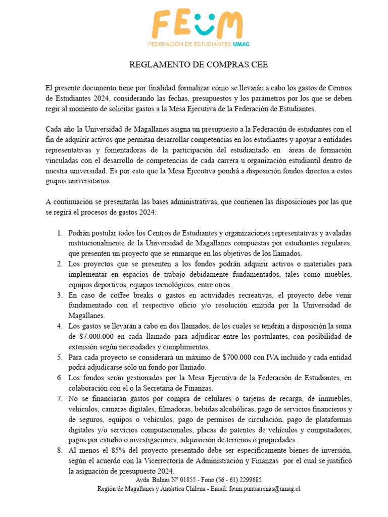 Reglamentos de Compras Cee 2024 | PDF