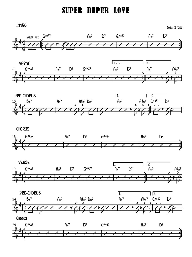 Joss Stone - SUPER DUPER LOVE - Full Score | PDF