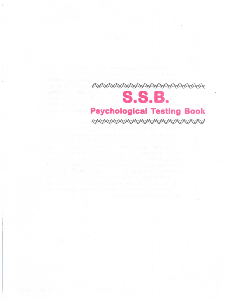 SSB Psychological Testing Book Part 1 | PDF