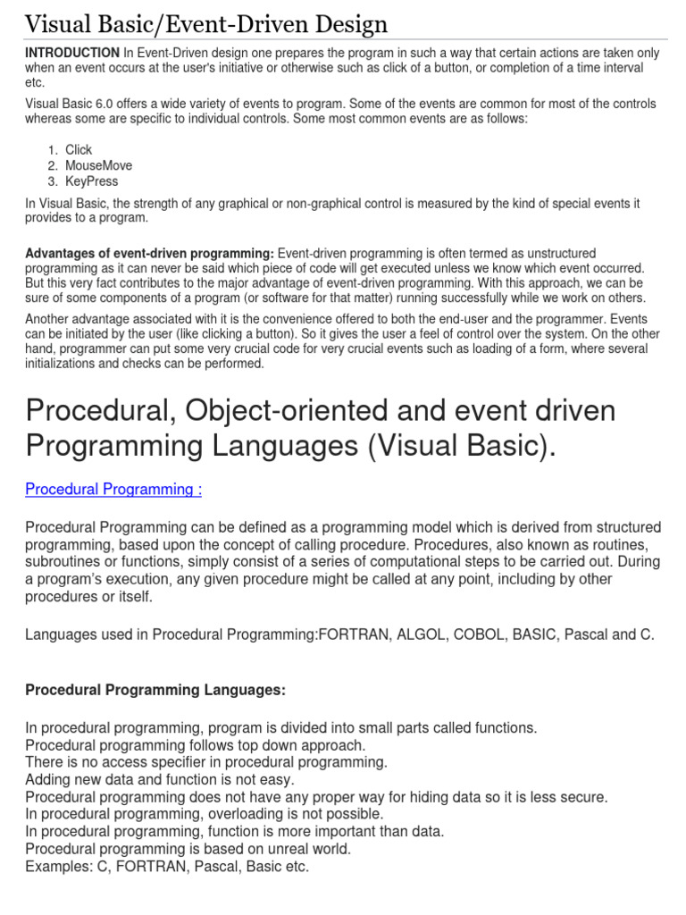 Event-Driven Design | PDF | Object Oriented Programming | Computer Programming