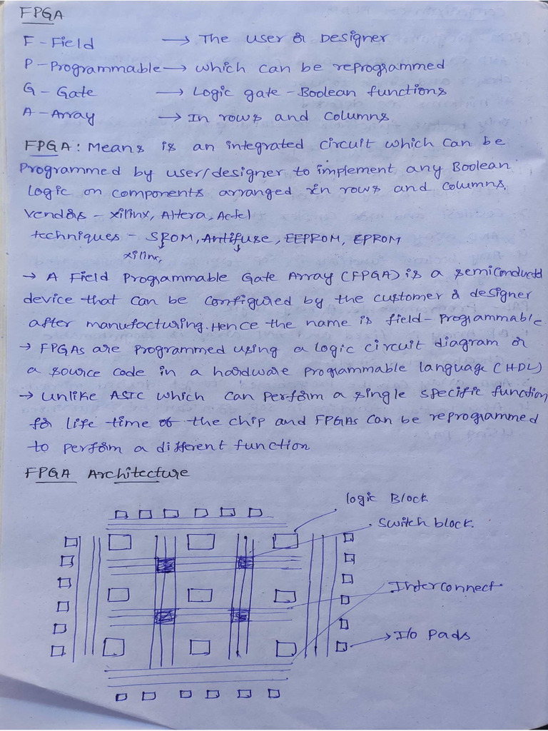 FPGA Handwritten Notes - Download VLSI For ALL App-3 | PDF | Field ...