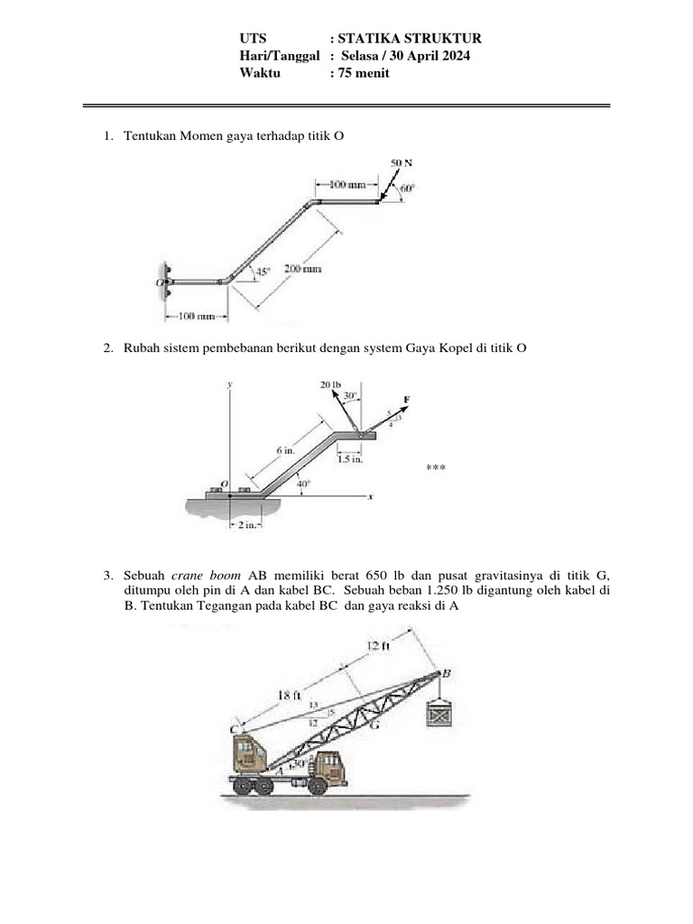 UTS Statika Struktur 2024 | PDF