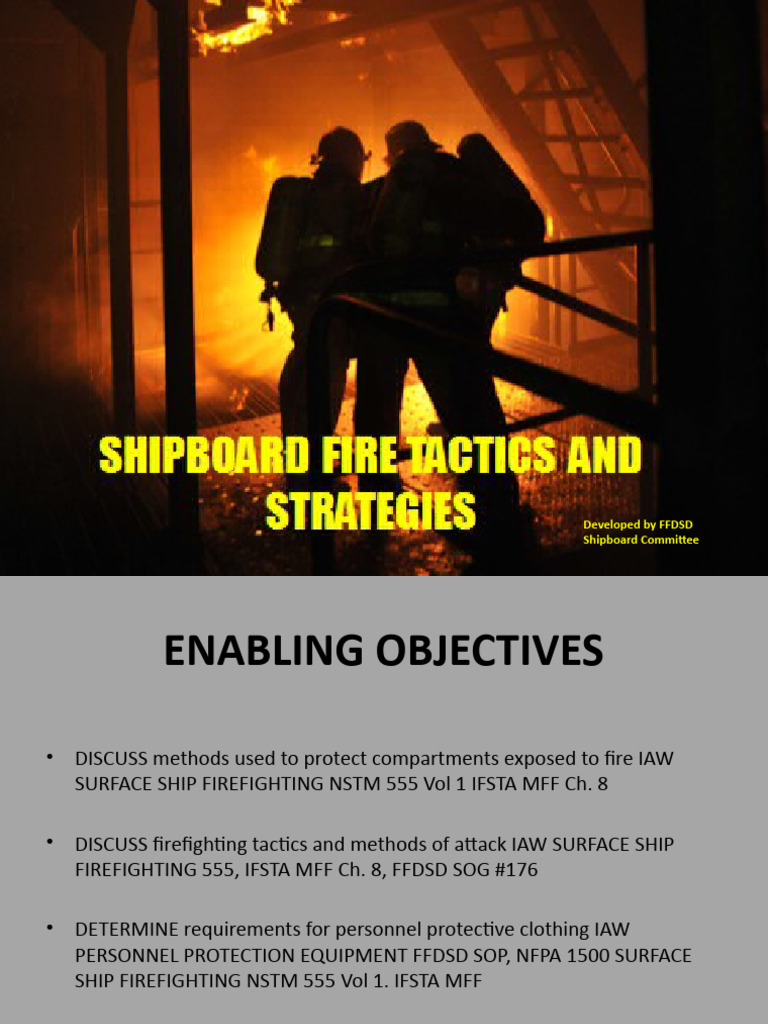 Shipboard Tactics Strategies | PDF | Firefighting | Firefighter