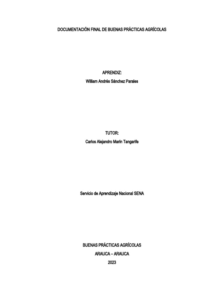 Documentación Final de Buenas Prácticas Agrícolas | PDF | Agricultura | Agua