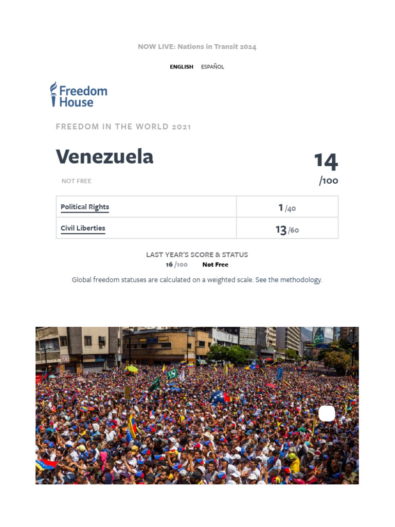 Venezuela - Freedom in The World 2021 Country Report - Freedom House ...