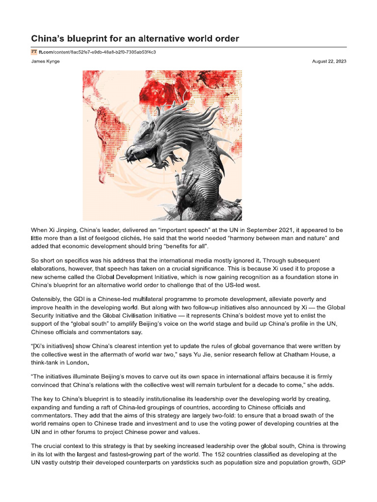 China's Blueprint For An Alternative World Order | PDF