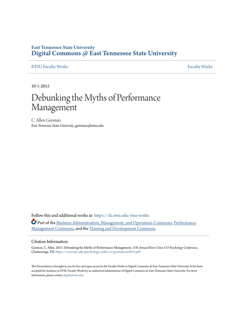 Debunking The Myths of Performance Management | PDF | Performance Appraisal | Cognitive Science