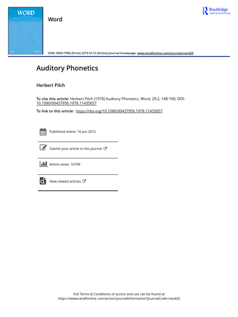 Auditory Phonetics | Download Free PDF | Phonetics | Phoneme
